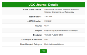 UGC approved details - IARJSET